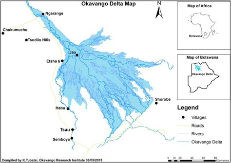 Map Of The Okavango Delta Showing Riparian Communities Sampled For The