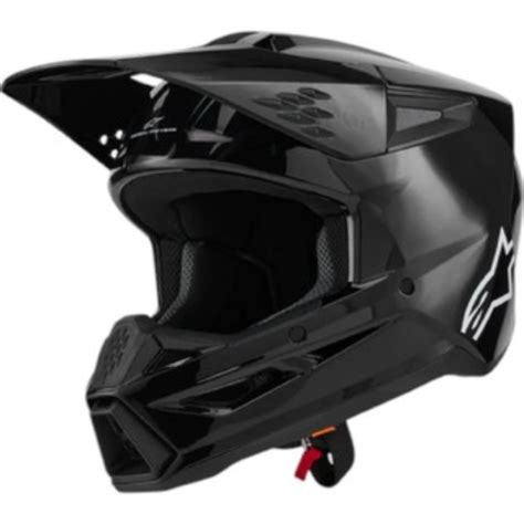 Alpinestars Sm3 Solid Mx Helmet Gloss Black Trooper Lu Motorcycle