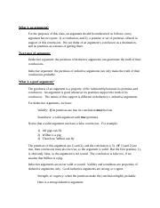 Logic 1 Docx What Is An Argument For The Purposes Of This Class An