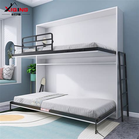 隐形床壁床子母上下铺双层高低折叠实木床多功能墨菲床隐藏床藏墙 虎窝淘