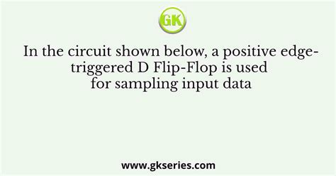 In The Circuit Shown Below A Positive Edge Triggered D Flip Flop Is Used For Sampling Input Data