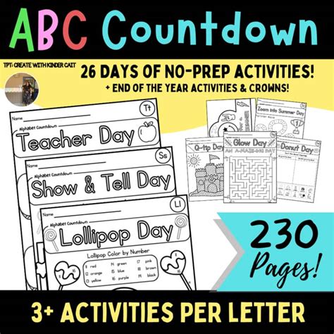 Abc Countdown By Create With Kinder Cait Tpt