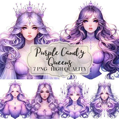 Purple Candy Queens Queen Clipart Bundle Pretty Princess Bundle