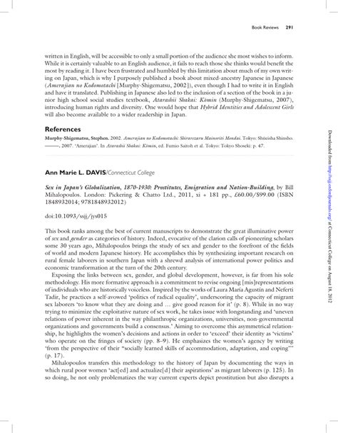 Pdf Sex In Japans Globalization 1870 1930 Prostitutes Emigration Pdf Sex In Japans Globalization 1870 1930 Prostitutes Emigration