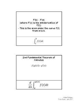 Flashcards For Calculus Review By Pi Are Round TpT