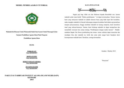 Modul Ajar Model Pembelajaran Tutorial Docx