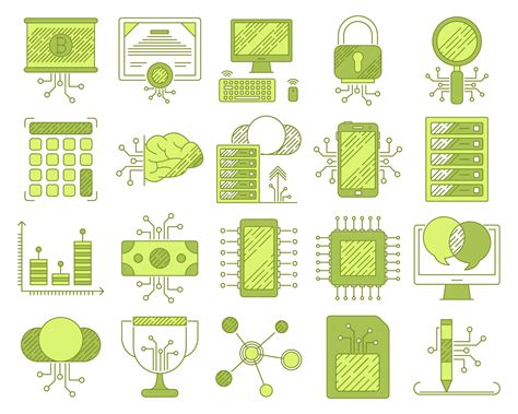 Digital Services Icons Suitable For A Wide Range Of Digital Creative Projects 17099773 Vector