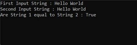 Comparing Strings In C Using String Equals Method