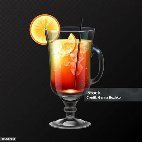 투명 한 배경에 현실적인 칵테일 테킬라 일출 유리 벡터 일러스트 레이 션 과일에 대한 스톡 벡터 아트 및 기타 이미지 과일 나이트클럽 다양 Istock