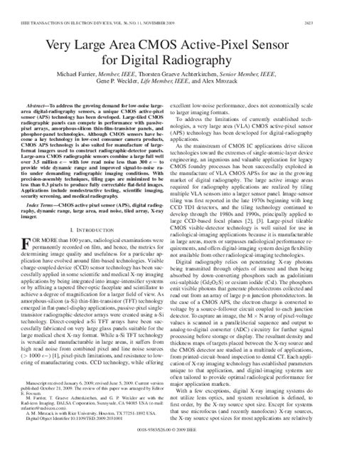 Pdf Very Large Area Cmos Active Pixel Sensor For Digital Radiography