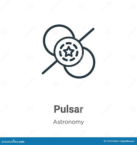 Outline Pulsar Vector Icon Isolated Black Simple Line Element