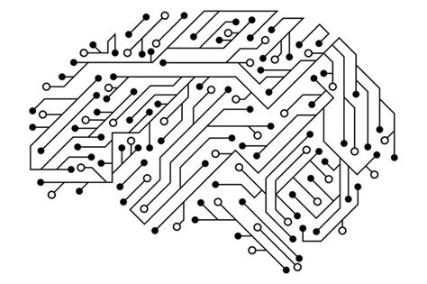 premium vector artificial intelligence brain illustration with board