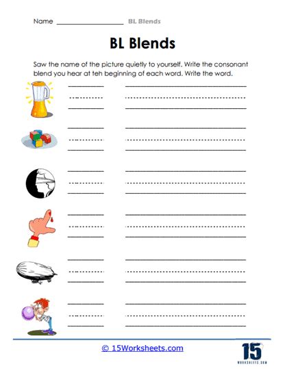 Bl Blends Worksheets 15