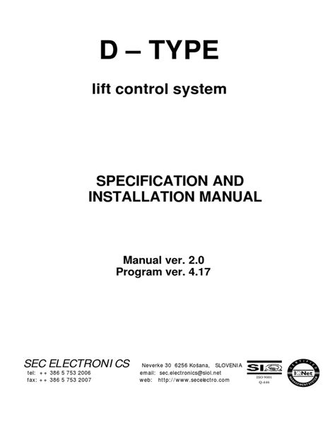 D Type Manual Eng V20 Pdf Elevator Parameter Computer Programming