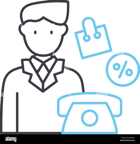 Sale Assistant Line Icon Outline Symbol Vector Illustration Concept