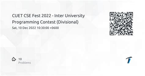 Cuet Cse Fest 2022 Inter University Programming Contest Divisional
