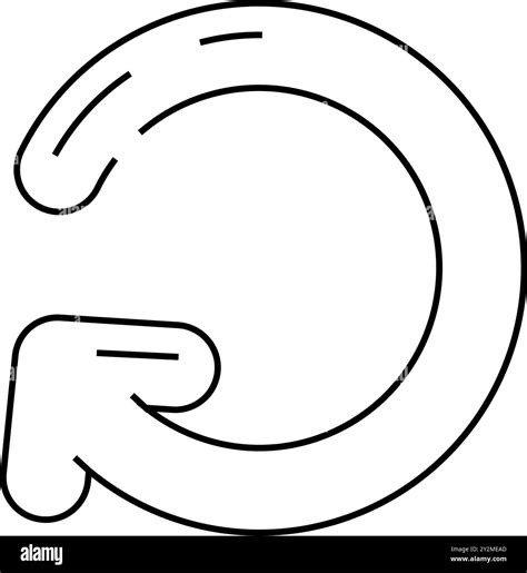 Circular Arrow Cyclic Operation Line Icon Vector Illustration Stock