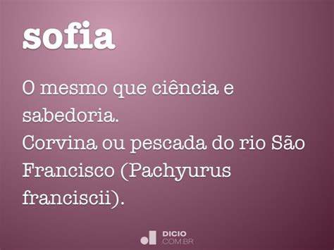 Sofia Dicio Dicionário Online De Português