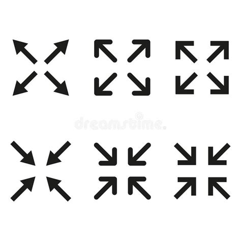 Full Screen And Exit Full Screen Icon Set Size Icon Vector Illustration Stock Image Stock