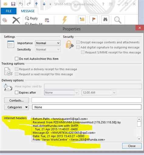 Email Header Information In Outlook In Misc Tech Funda
