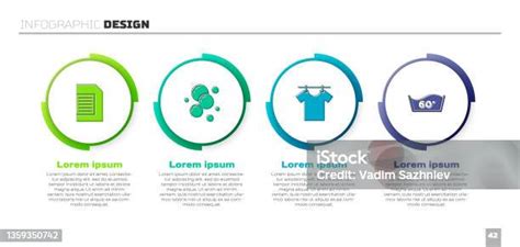 세탁 세제 비누 물 거품 건조 옷 및 온도 세척을 설정합니다 비즈니스 인포그래픽 템플릿입니다 벡터 60에 대한 스톡 벡터 아트 및 기타 이미지 Istock