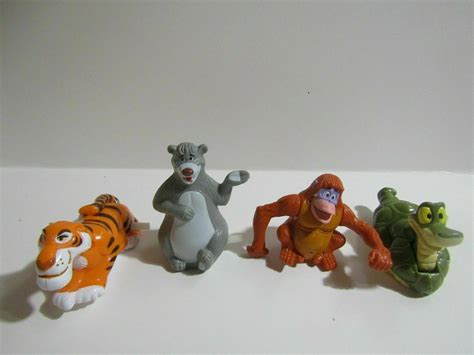 Vintage Mcdonalds And Disneys 1990 Jungle Book Toys Set Of 4 Vg Free