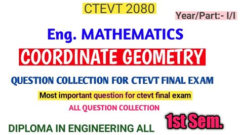 Mathematicscoordinate Geometryctevt 2080question Collectionctevt 1st Year1st Semester