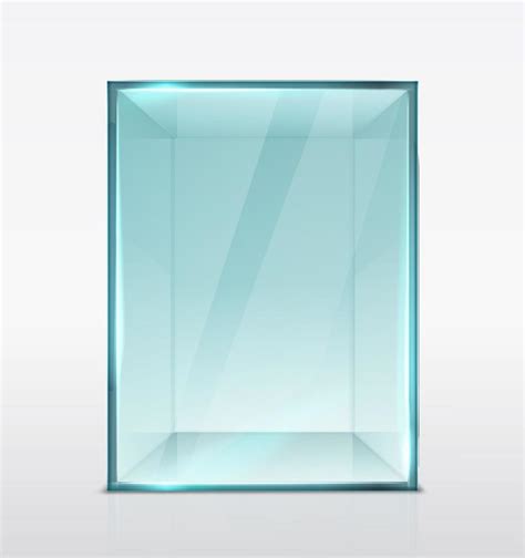 Vector 3d Realistic Glass Box Cube For Presentation Isolated