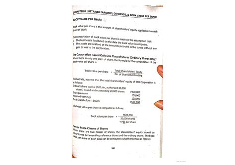 Book Value Per Share BS Accountancy Studocu