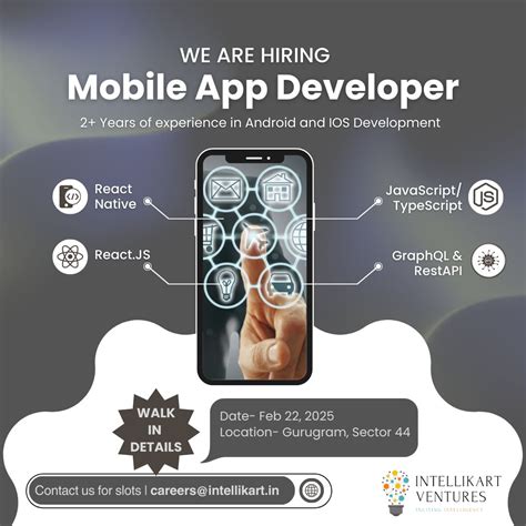 hiring walkin mobileappdevelopers js techjobs fintech