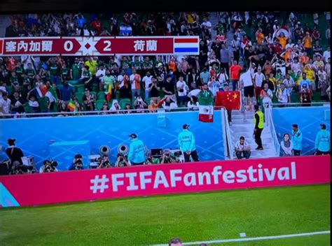 Inverted Ccp Flag Spotted At Soccer Stadium Of Qatar 2022 World Cup
