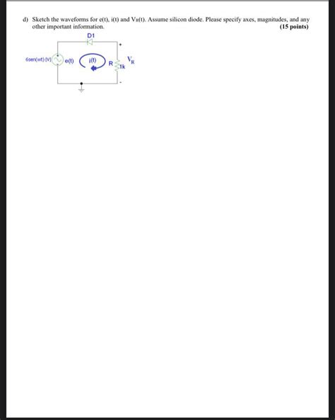 Solved D Sketch The Waveforms For E T I T And Vr T Chegg
