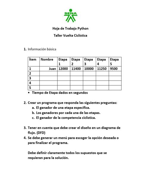 Hoja De Trabajo Python Pdf