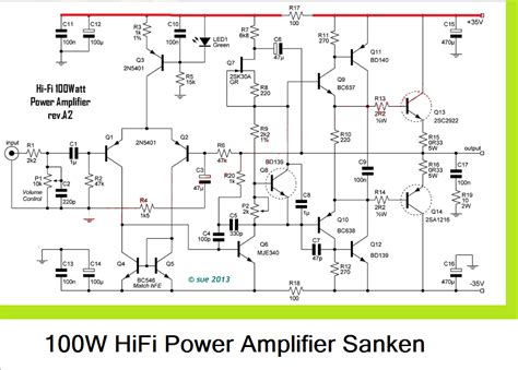 100w Audio Amplifier Circuit Diagram