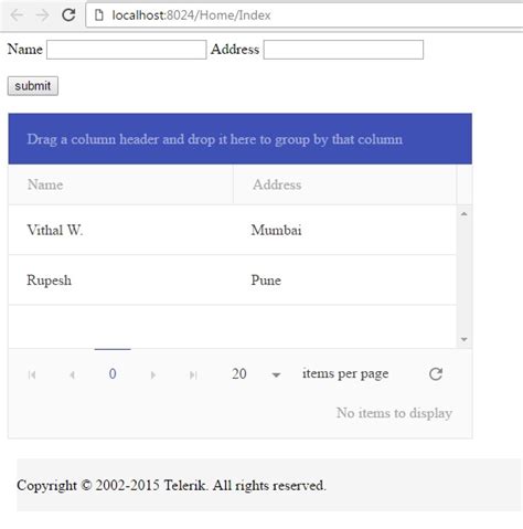 How To Insert Data Into Kendo Grid Mvc From Input Control