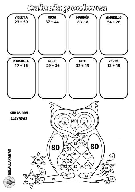 Para Primer Ciclo Calcula Y Colorea Orientacion Andujar