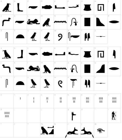 Free Ancient Egyptian Hieroglyphic Font