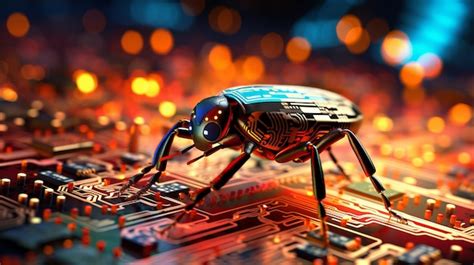 Premium Photo Close Up View To Computer Bug Perched On Microchip