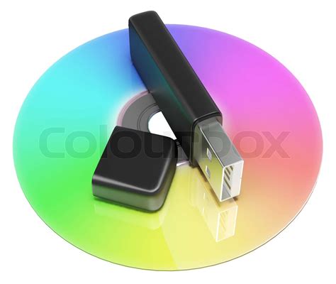 Usb And Dvd Storage Showing Portable Memory Stock Image Colourbox