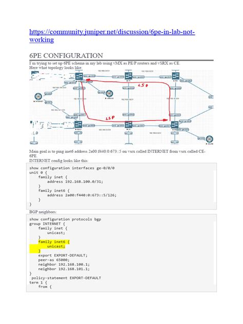 6pe Configuration Pdf Networking Multiprotocol Label Switching