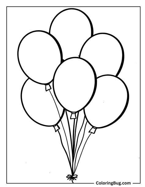 Balloon Coloring Pages Birthday Drawing Colour Worksheet Colouring