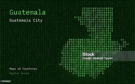 Guatemala Map Shown In Binary Code Pattern Tsmc Green Matrix Numbers