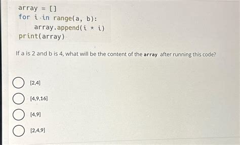 Solved Array For I ﻿in Rangeab