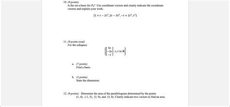 solved answer all 8 ﻿points is the set a basis for p3