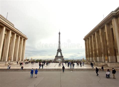 Eiffel Tower Seen Through Palais De Chaillot Paris France Editorial