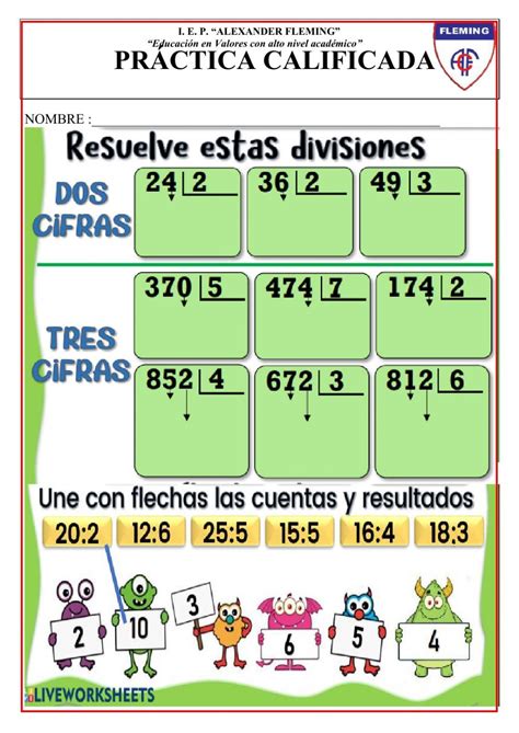 Actividad Interactiva De Divisiones Para Tercer Grado Actividades The
