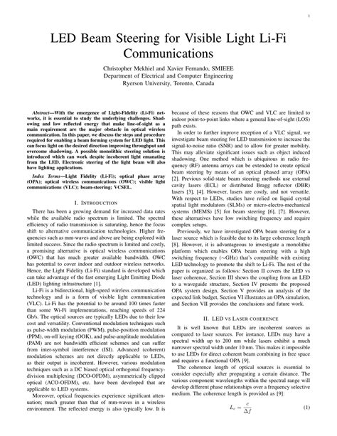 PDF LED Beam Steering For Visible Light Li Fi Communications