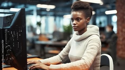 black woman tech engineer creating machine learning software to be used