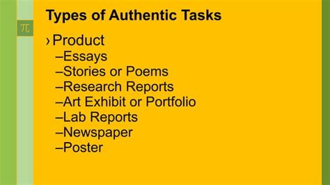 Authentic Assessments Methods In Mathppt