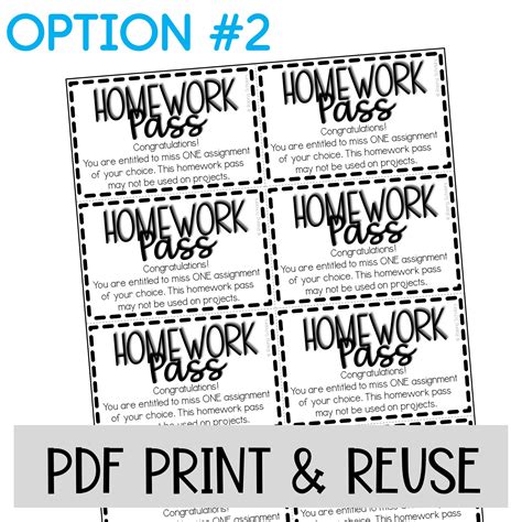 Homework Pass Editable Made By Teachers
